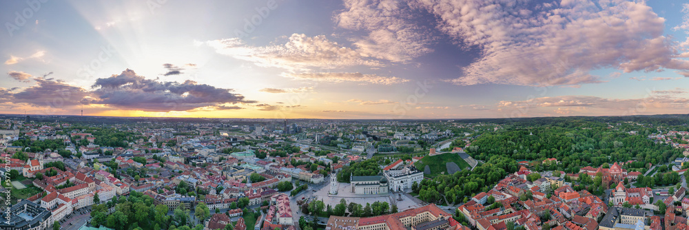 Vilnius Old Town with Cathedral Square in Background. Vilnius is Famous ...