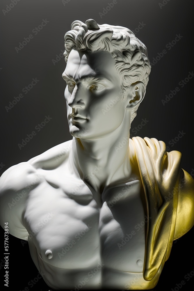 Une sculpture grecque antique stoïque en marbre. Stock Illustration ...