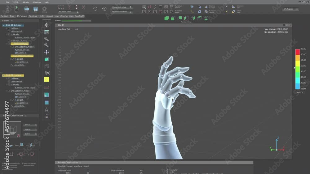 Creating a 3d project by drafting the model of the cybernetic arm ...