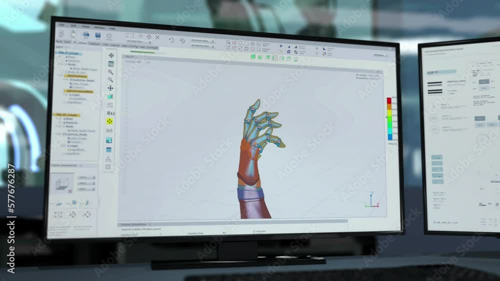 Vidéo Stock Manufacturing robotic arms using modern computer software ...