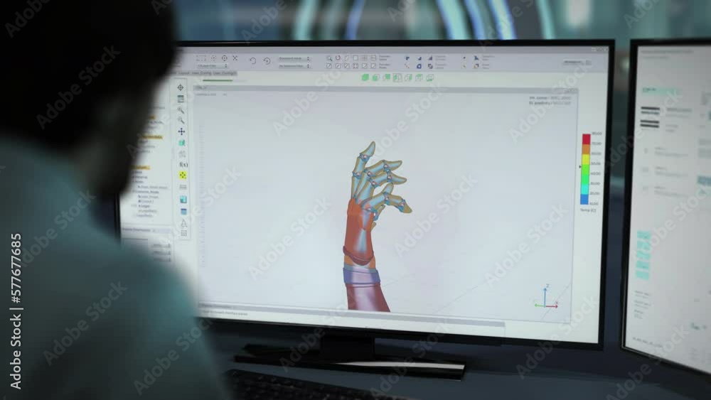 Vidéo Stock Futuristic technical machine creating a prototype of the ...