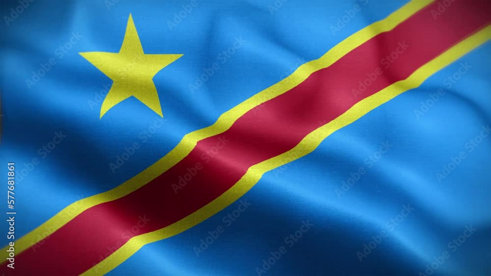 4K Textured Flag of Democratic Republic of the Congo Animation Stock ...