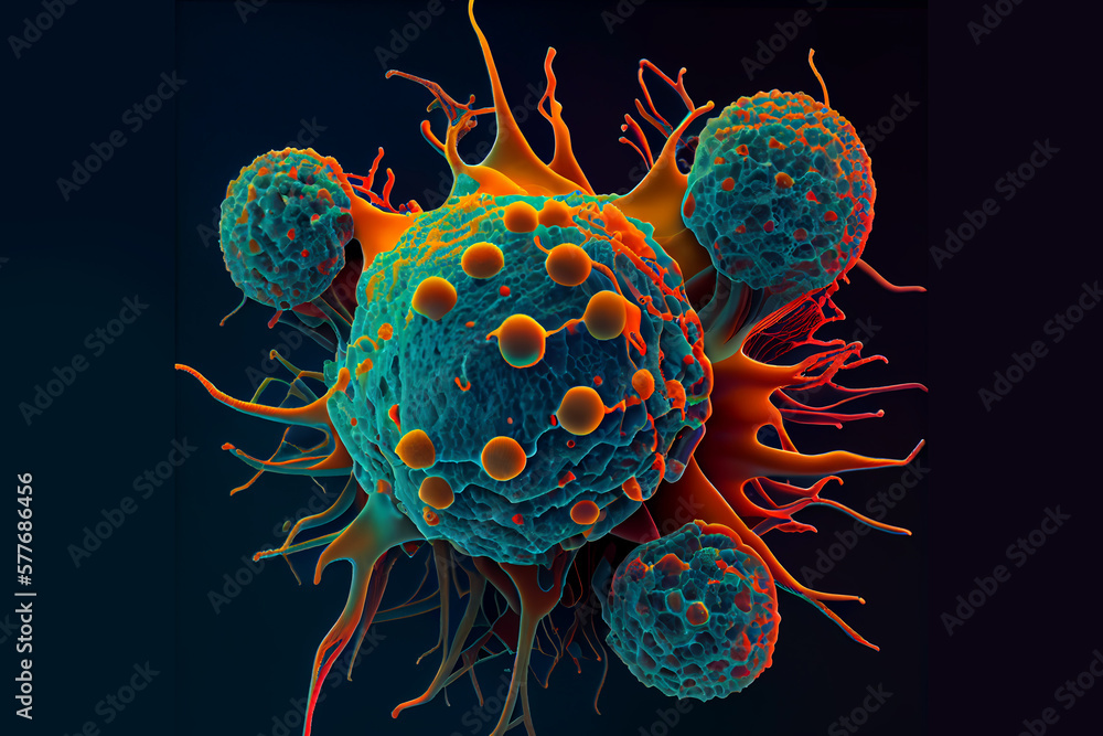 Cancer Cells destroyed by oncogenic virus, cell modifying virus ...