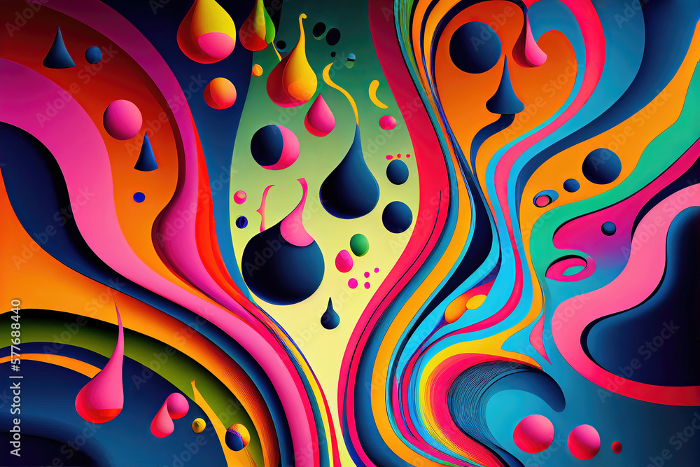 Colorful abstract psychedelic background wallpaper design (Generative ...