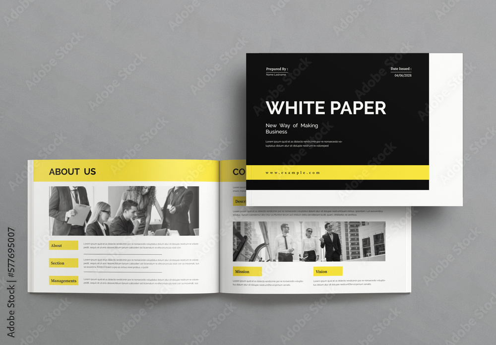 White Paper Template Landscape Stock Template | Adobe Stock