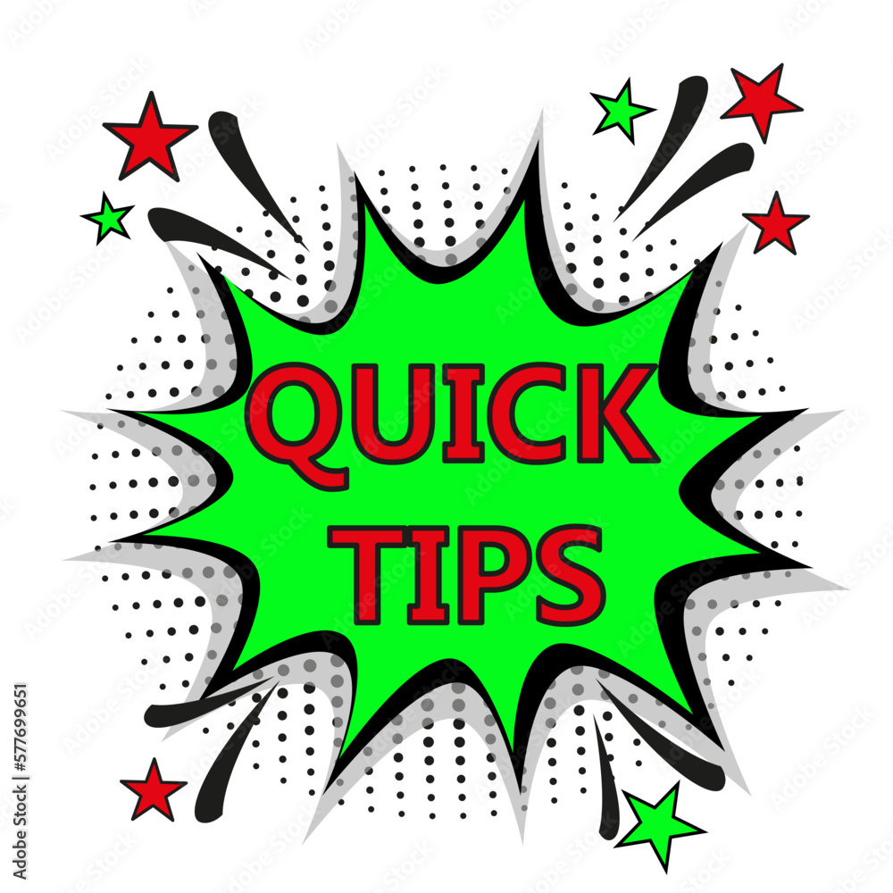 Comic lettering quick tips. Vector bright cartoon illustration in retro ...