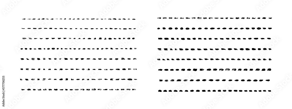Line underline. Set strike lines black color isolated on white ...