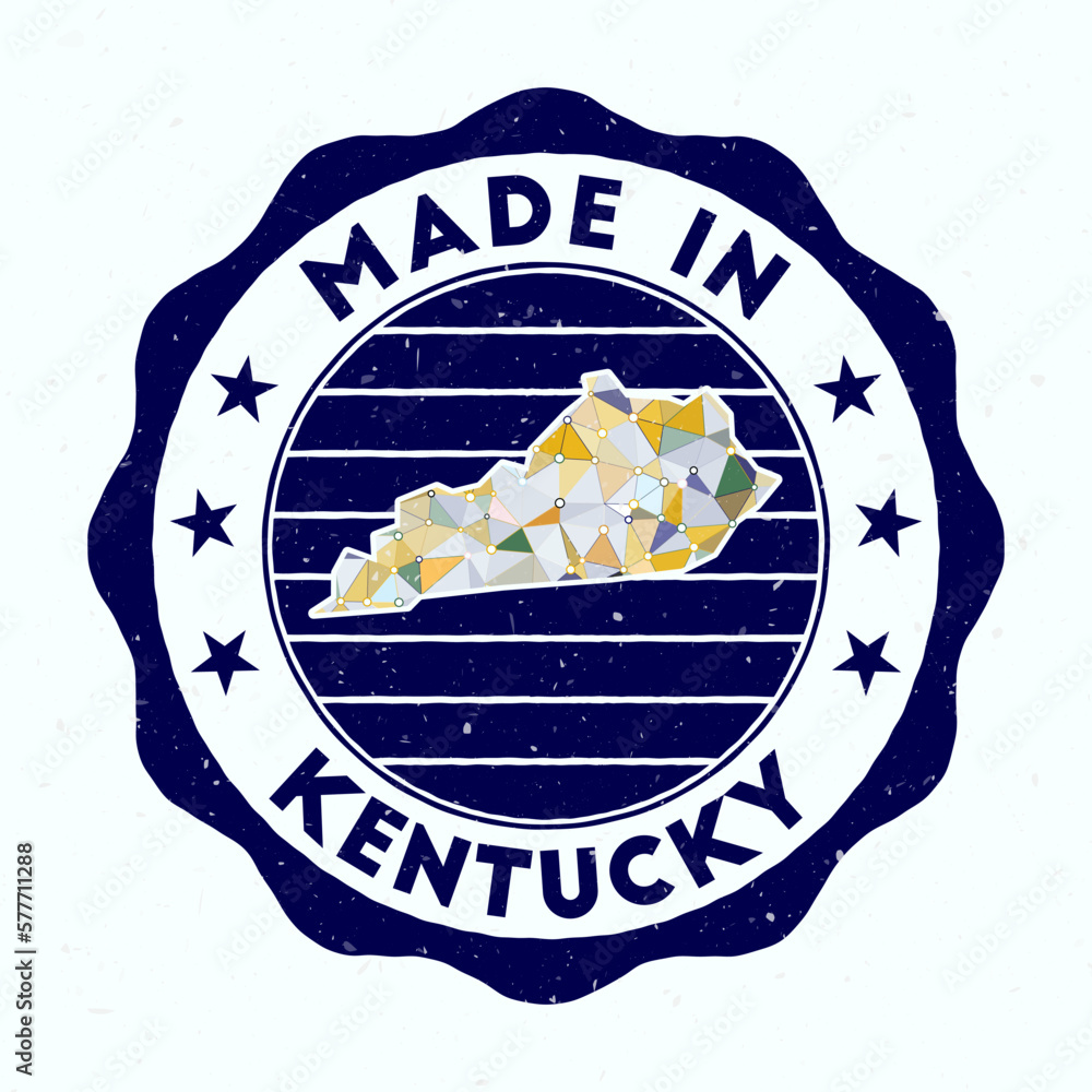 Made In Kentucky. Us state round stamp. Seal of Kentucky with border ...