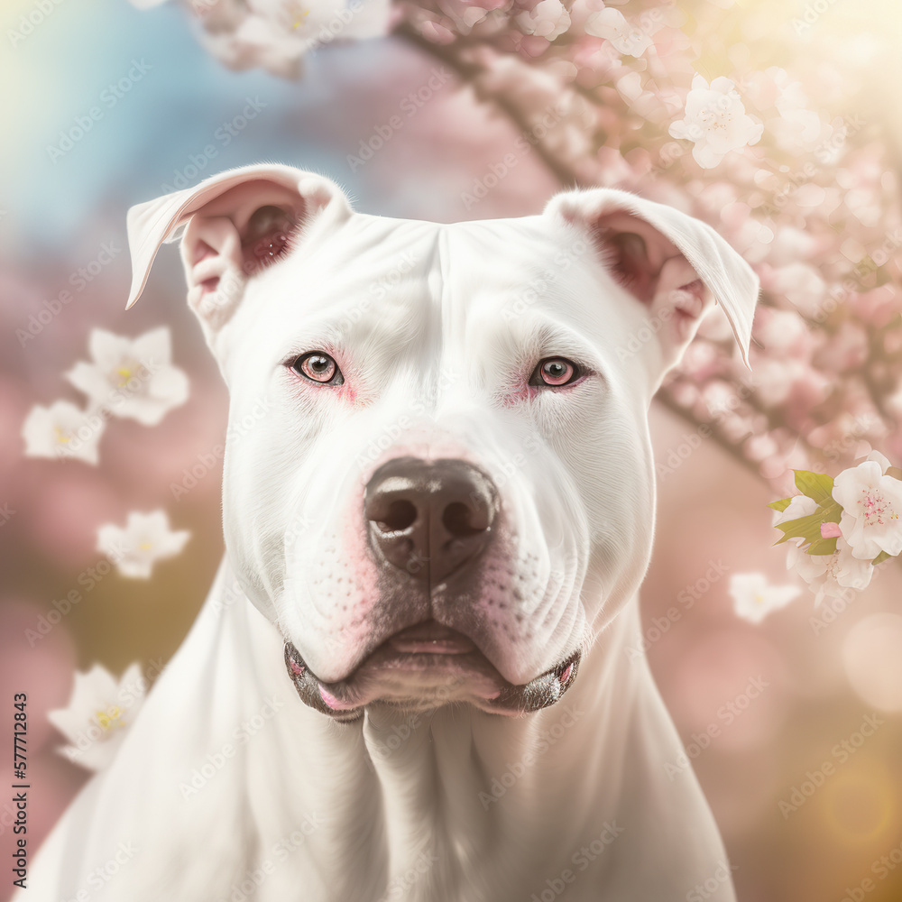 Ravishing hyper realistic digital portrait of happy dogo argentino dog ...