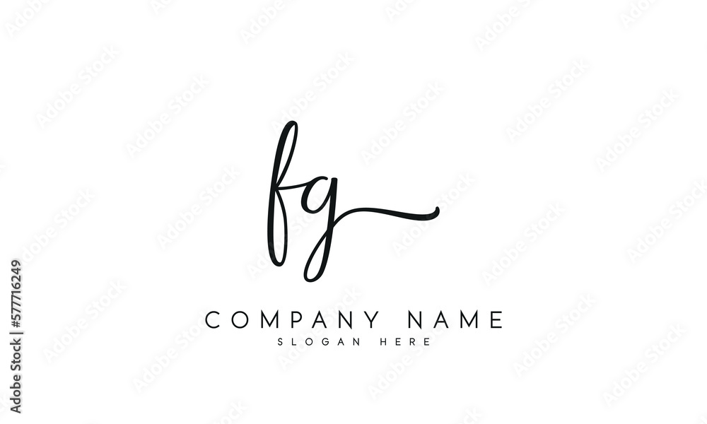 Handwriting letter fg logo design on white background. Stock Vector ...