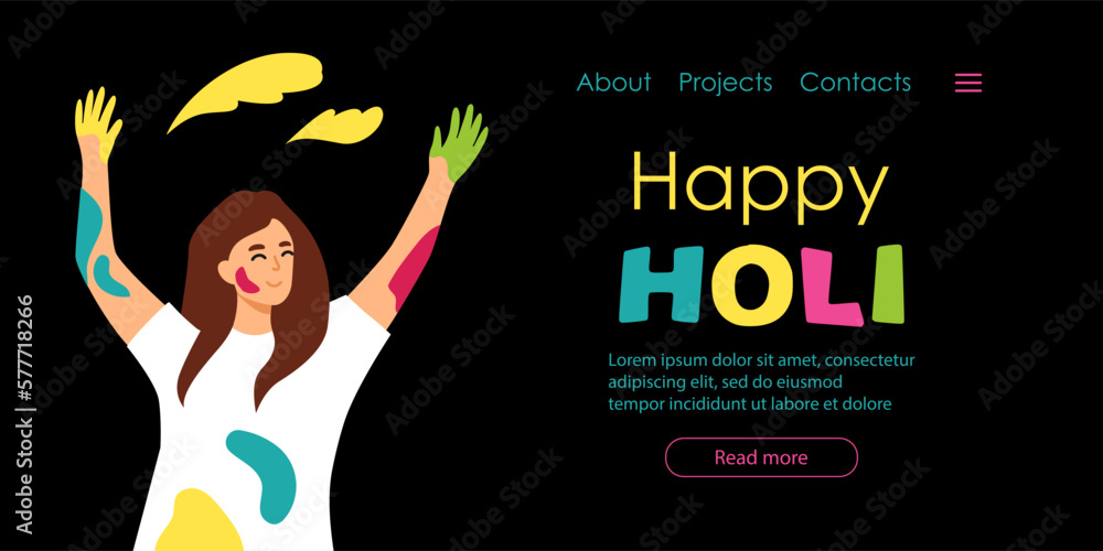 Dark mode for interface design landing page or website template Happy ...