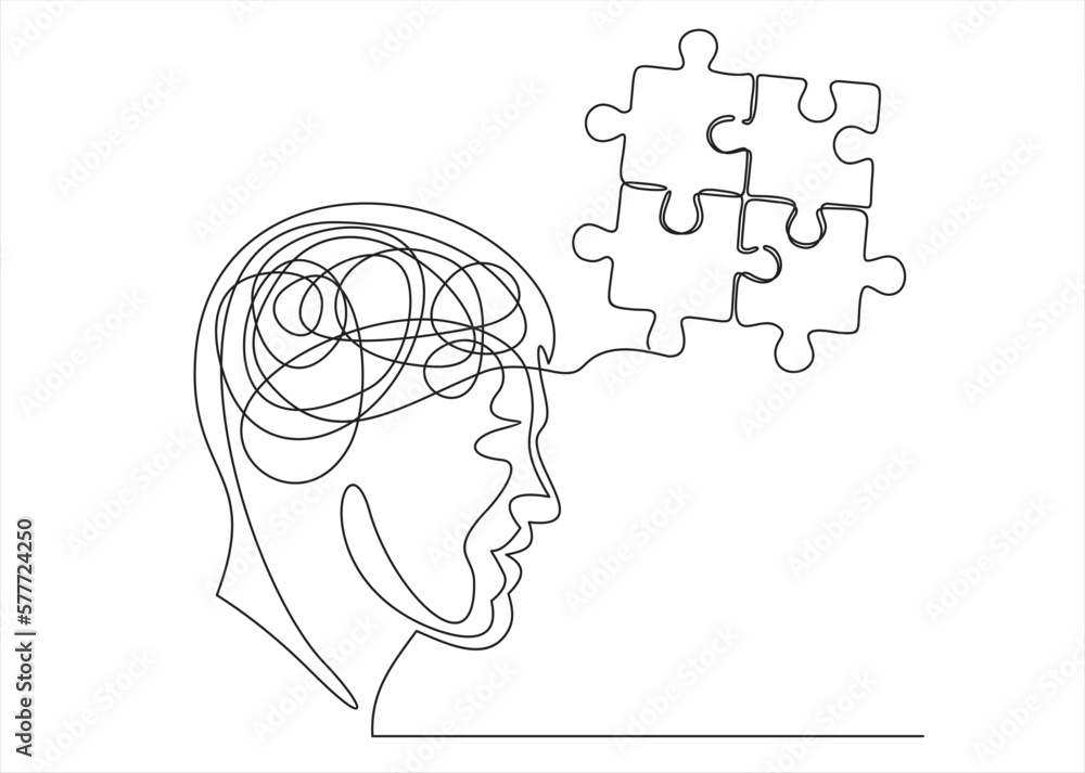 Mental health problem, psychology and business education concept ...