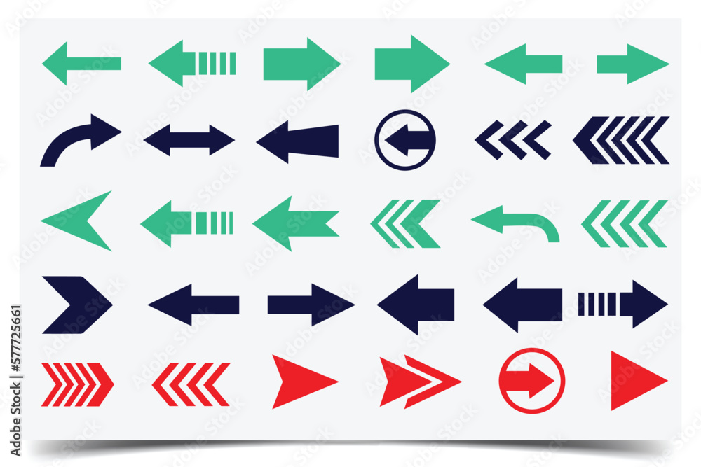 Arrow icons set. arrow icons. Collection of pointers. Arrow. Cursor ...