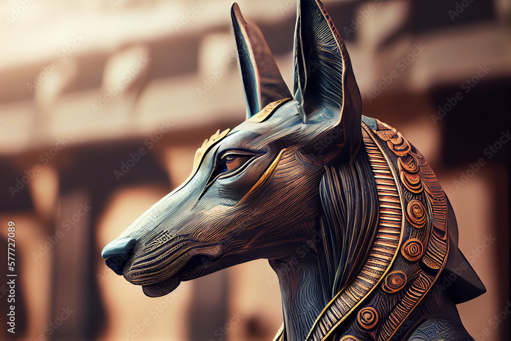 Beautiful photo Egyptian God Anubis background. Generative AI ...