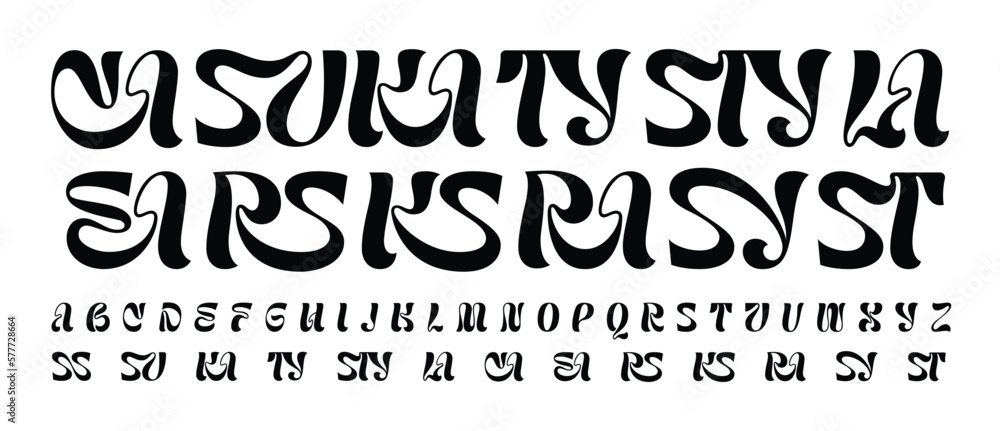 Psychedelic distort font, this letters set can be used for logos as ...