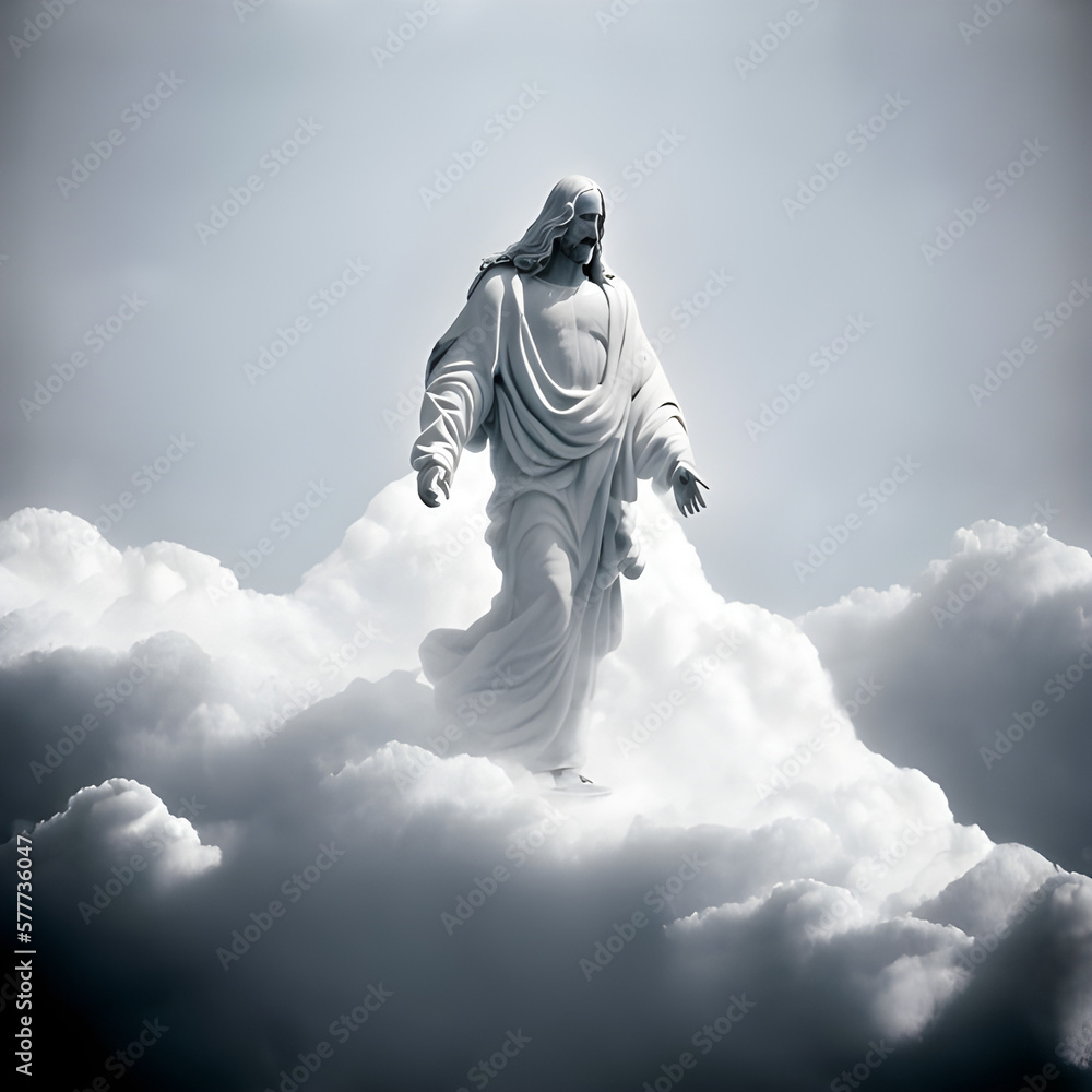 Holy Christ in the sky! Saviour resurrected. Stock Illustration | Adobe ...
