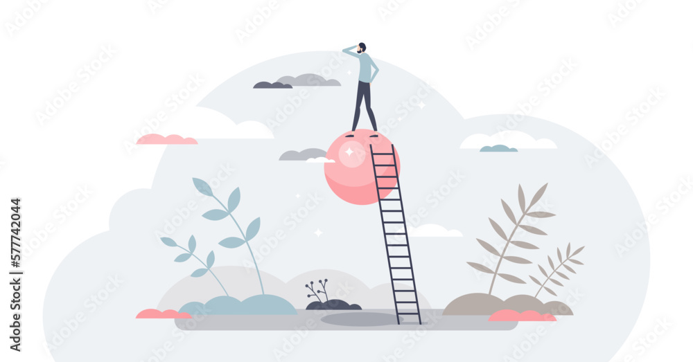 Visionary leadership with vision ir future opportunities tiny person ...