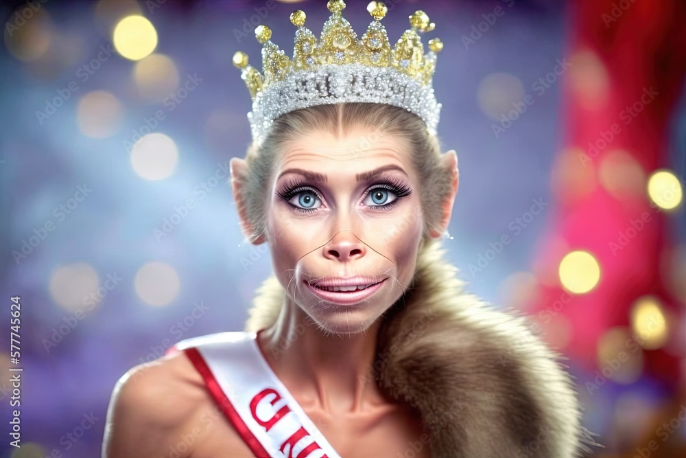 Beauty queen, Miss beauty, Miss Monkey, Fail Beauty Contest, generative ...