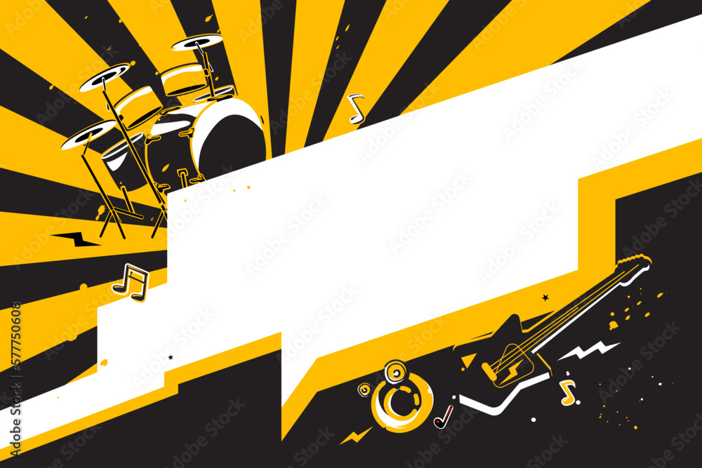Poster Vector illustration of rock music background design template for ...