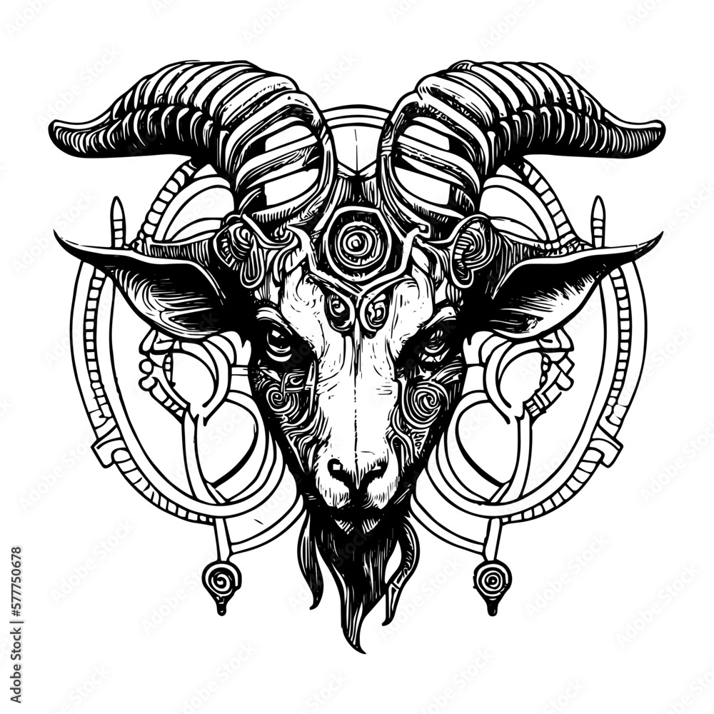 goat head logo features a bold image of a goat's head, symbolizing ...