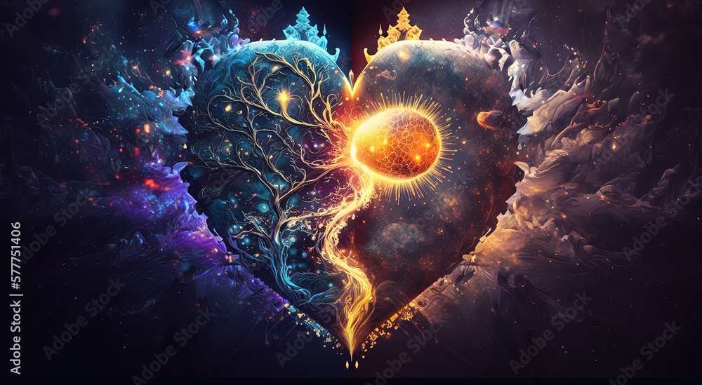 Soul home is our heart , concept, esoteric heart connects soul ...