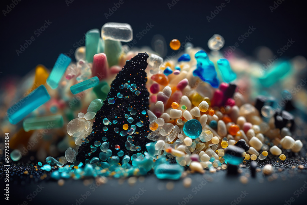 Micro plastic particles found in the ocean and beaches. Plastic ...