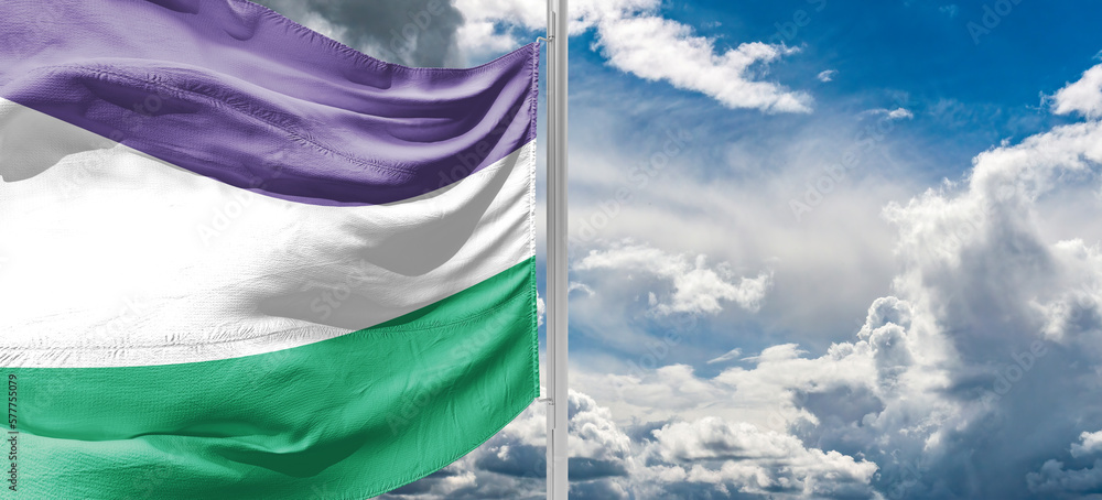Women's Suffrage Flag in UK Colours of the suffragette movement. Purple ...