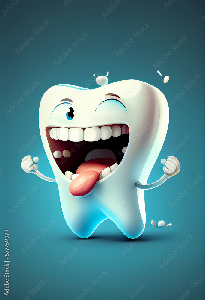 funny tooth cartoon character, ai generated, Generative AI Stock ...