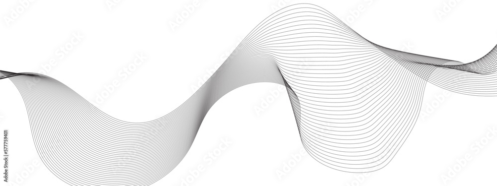Abstract wavy grey stream element for design on transparent background ...