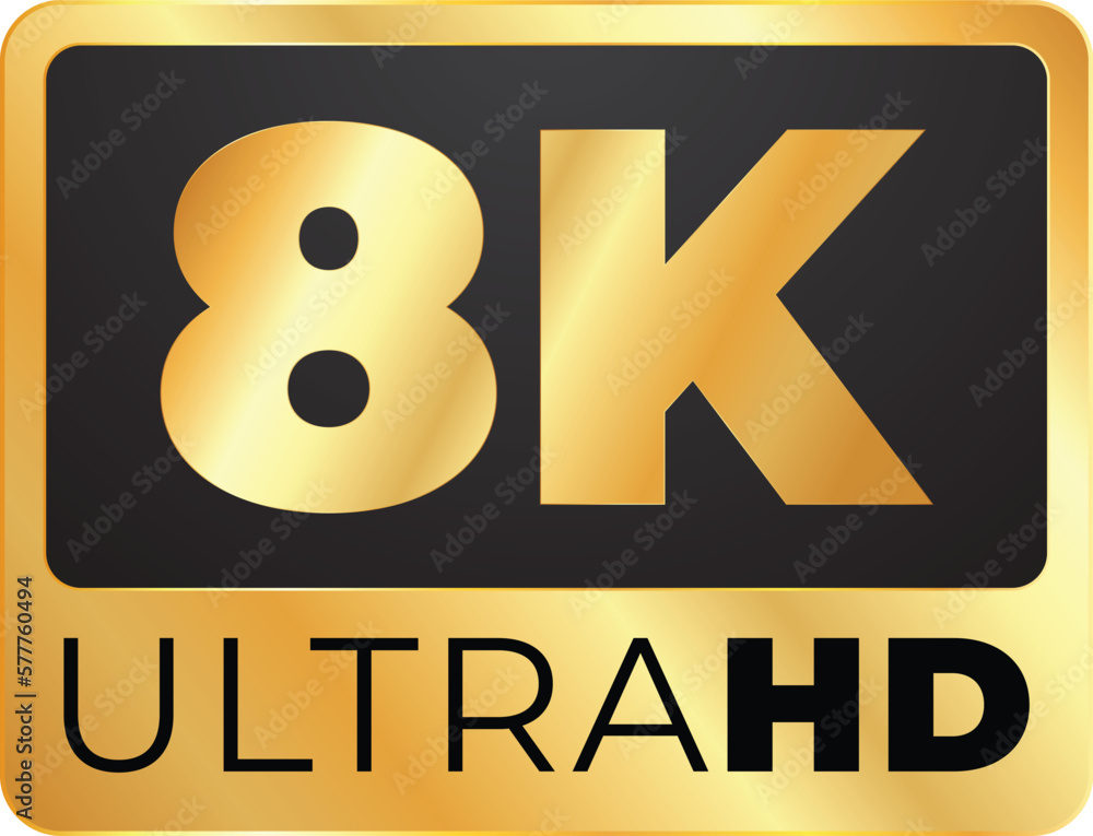 8K Resolution Ultra Hd Logo, 8k high definition vector illustration, 8k ...