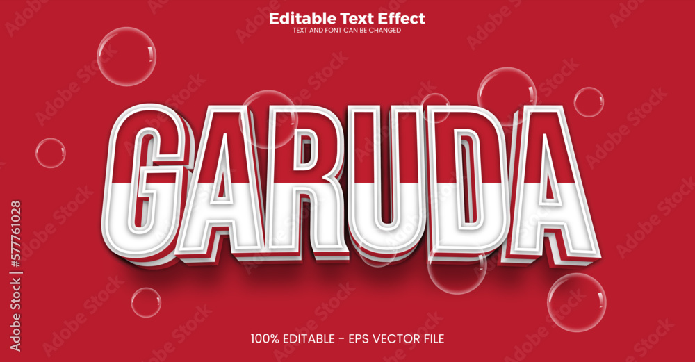 Garuda editable text effect in modern trend style Stock Vector | Adobe ...