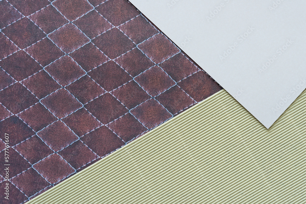 scrapbook paper with pattern, smooth paper corner, and corrugated ...