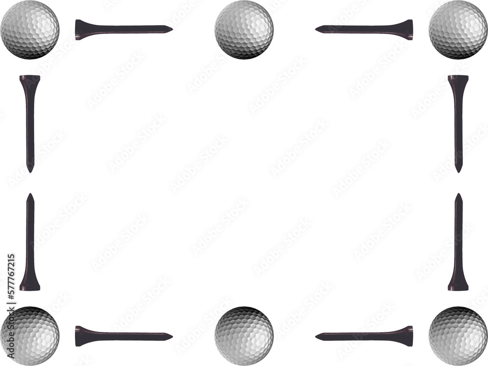 golf ball and tee border frame Stock Illustration | Adobe Stock