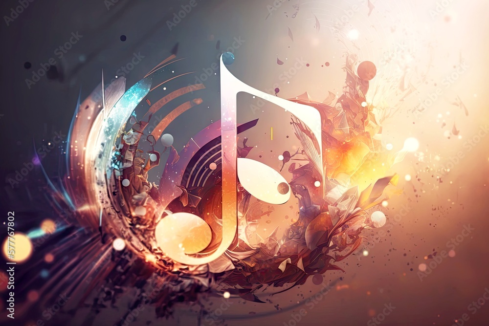 double exposure lounge music with musical notes flying on blurred ...
