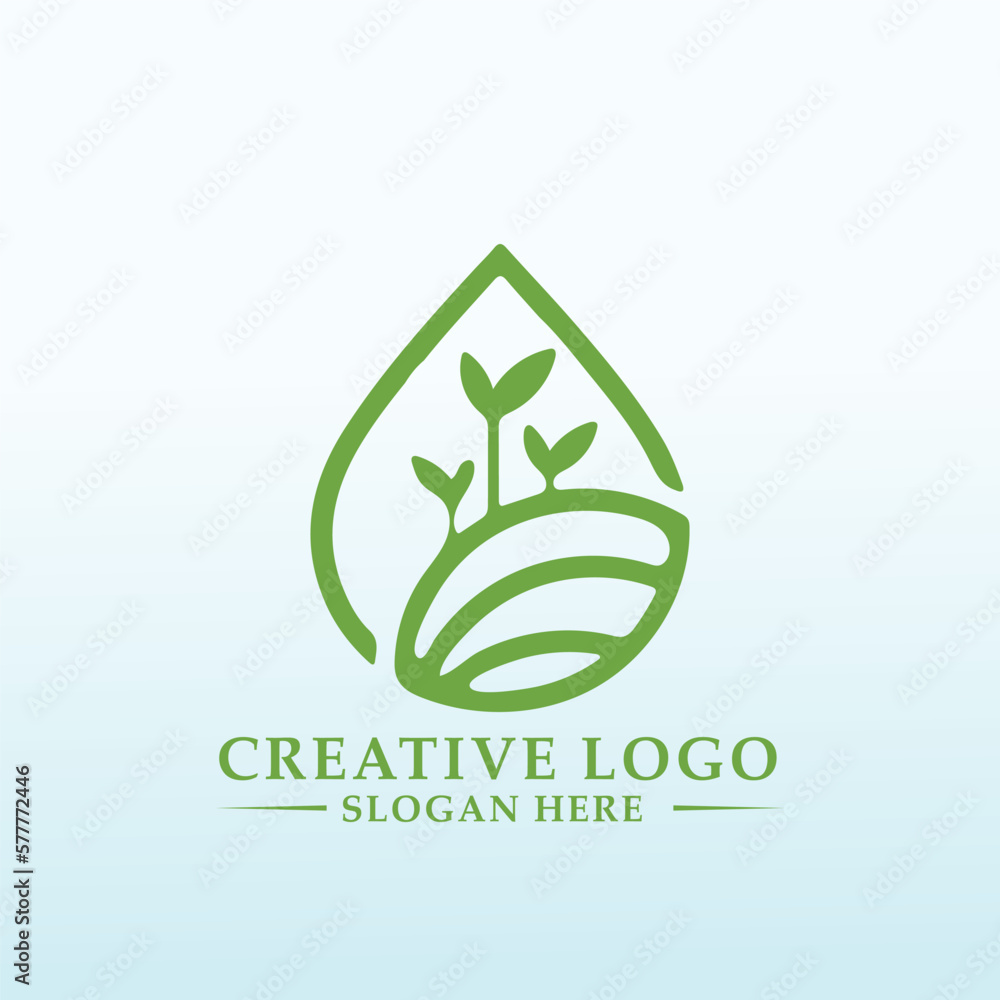 Logo for manufacture of drip irrigation and seed sowers Stock Vector ...