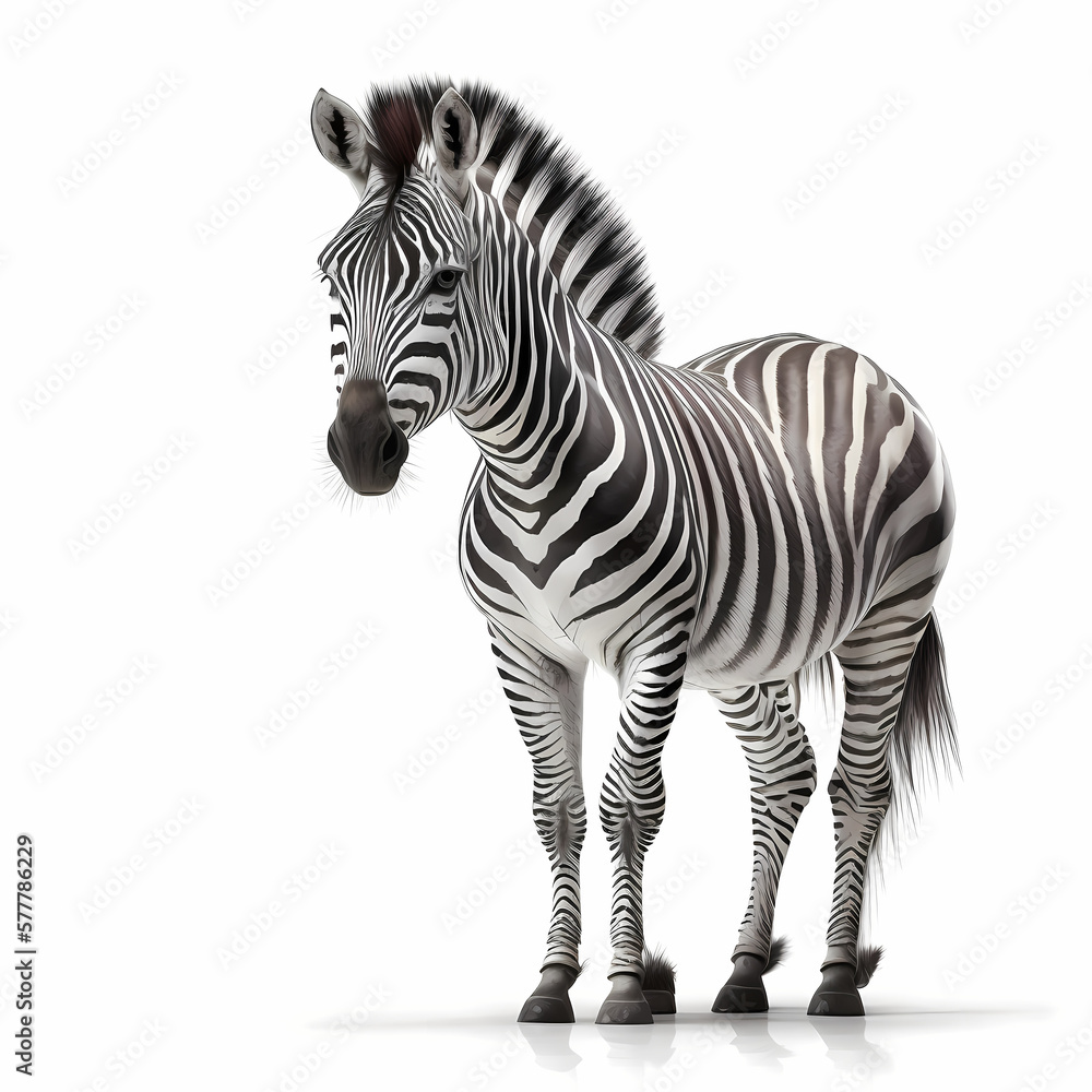 zebra isolated on white background Stock Illustration | Adobe Stock