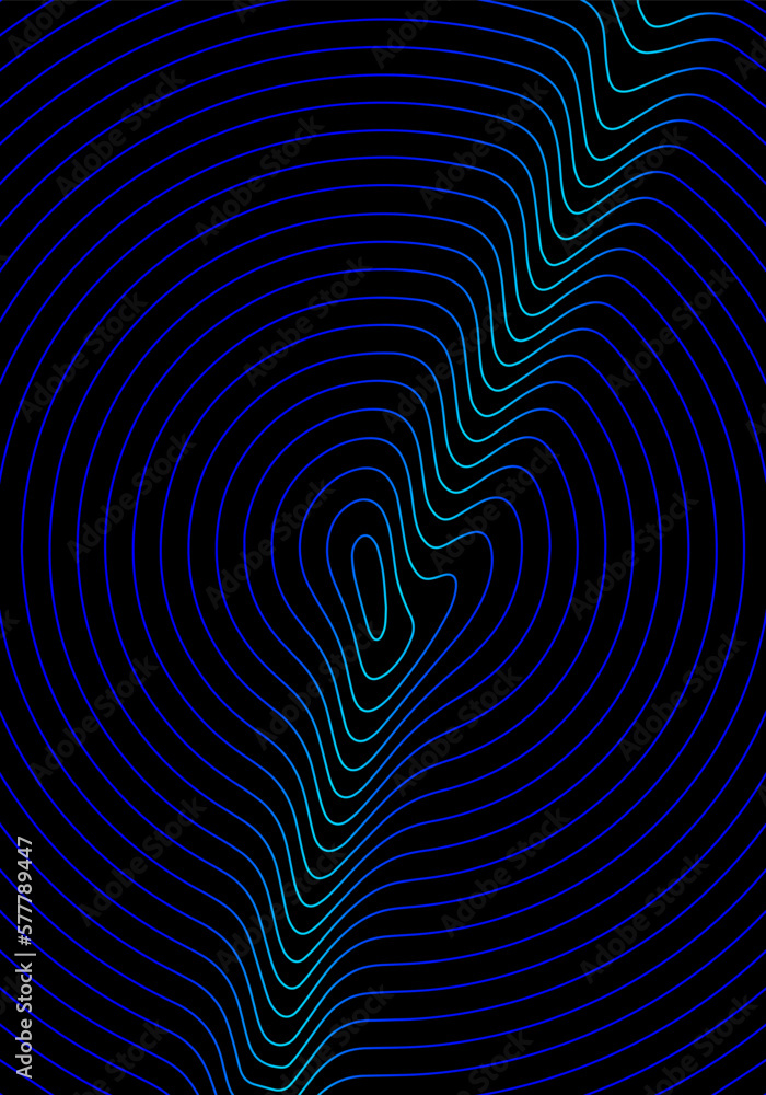 Abstract Background with Lines and Wave. Water Ripple 3D Effect. Vector ...