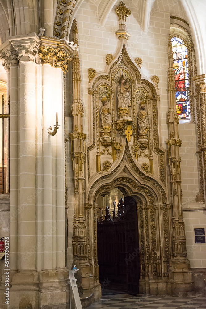 Mudejar style mixtures in the entrance gate to the Sala de la Trinidad ...
