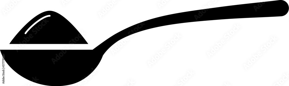 Spoon icon, side view vector illustration on white background Stock ...