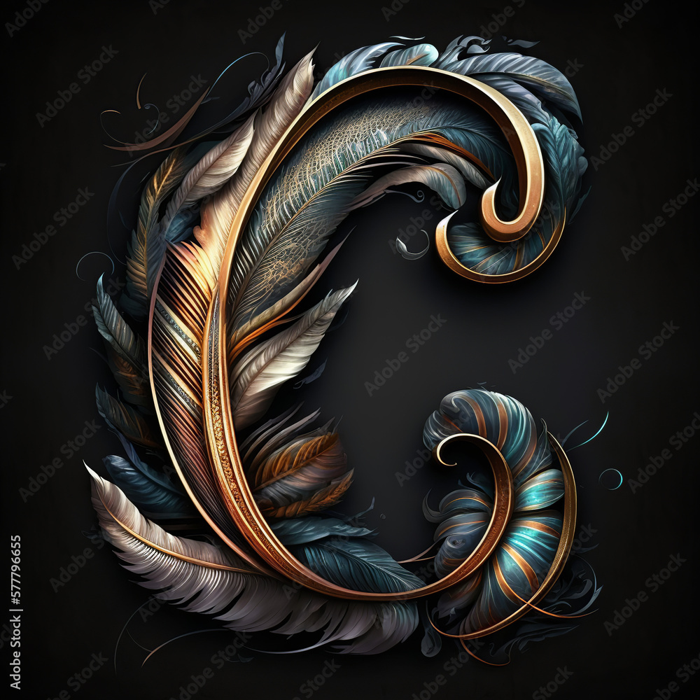 feather, letter, alphabet, pen, quill, bird, ink, vector, writing ...