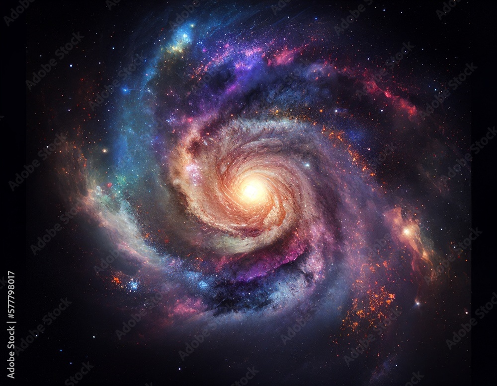 Planets of the solar system and galaxy systems. Generative AI. Stock ...