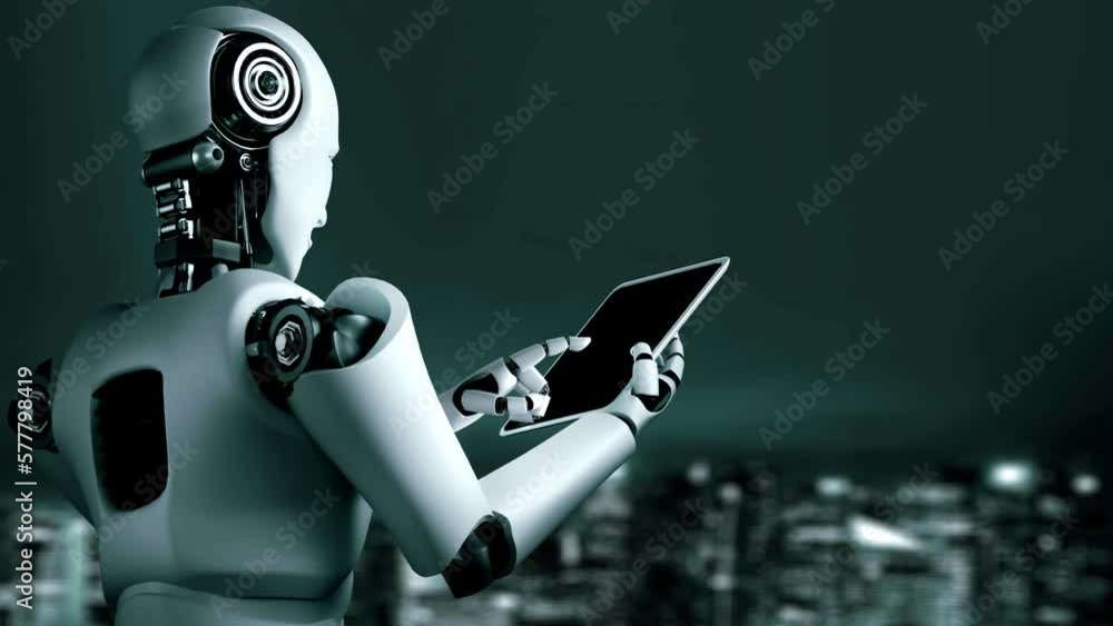 Video Stock Futuristic robot artificial intelligence huminoid AI ...