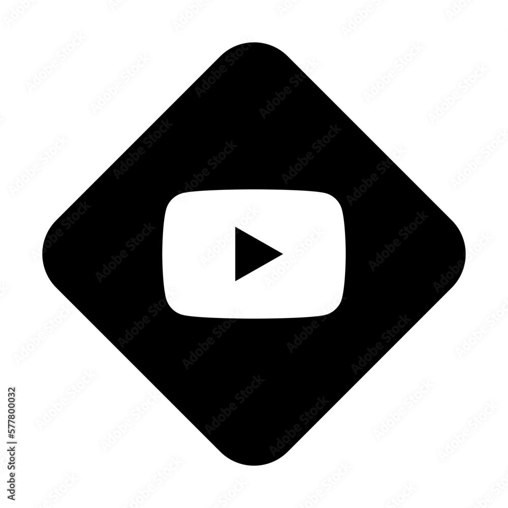 Youtube social media app icon. Square shape vector illustration. Stock ...