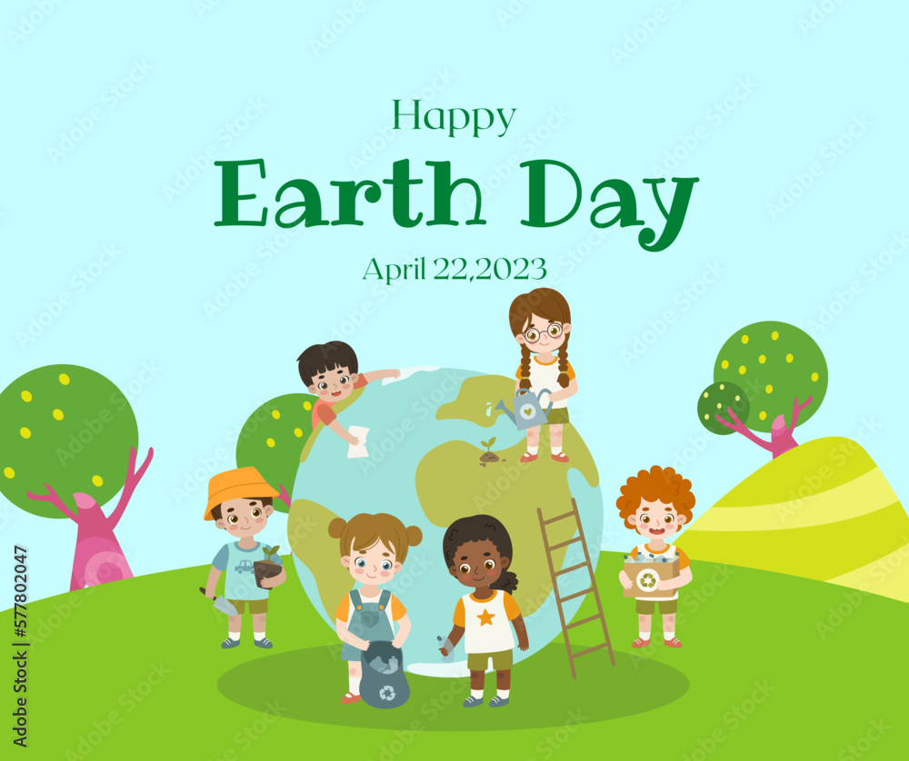 World earth day ecology concept. Banner or card on the theme of save ...