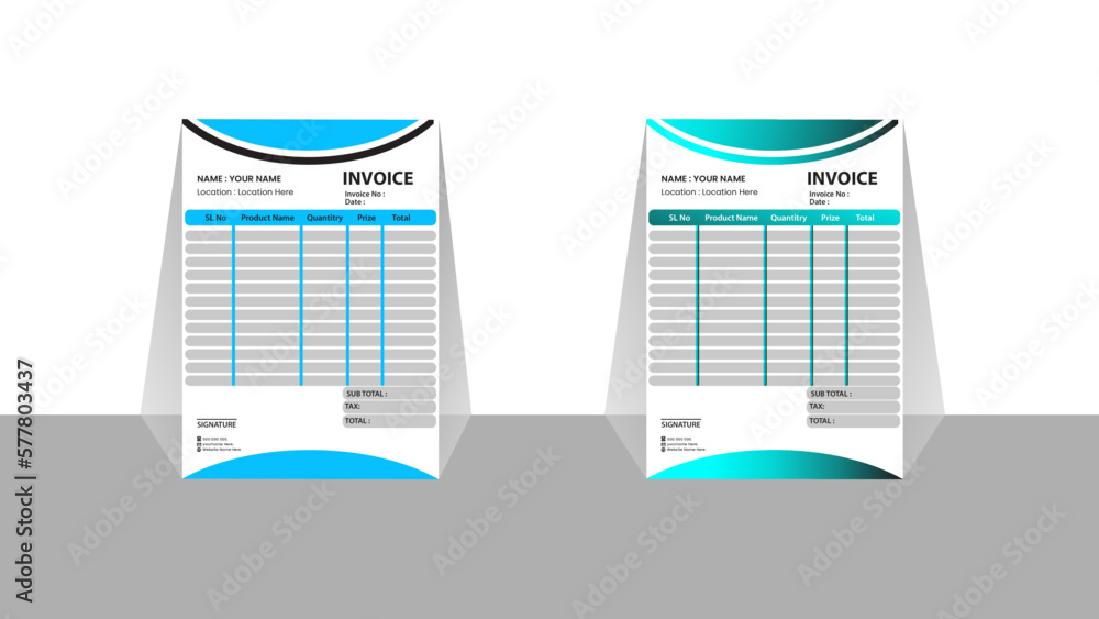 Customize and Simple Invoice Design Template., A4 Minimal Invoice ...