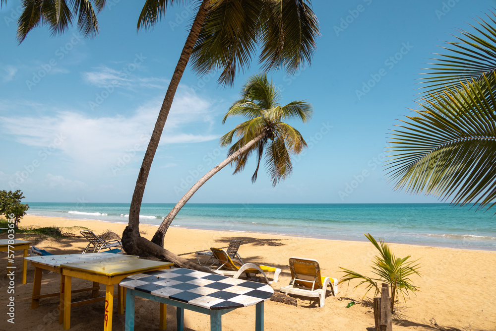Playa Coson, Dominican Republic, august 2022. View of a typical rustic ...