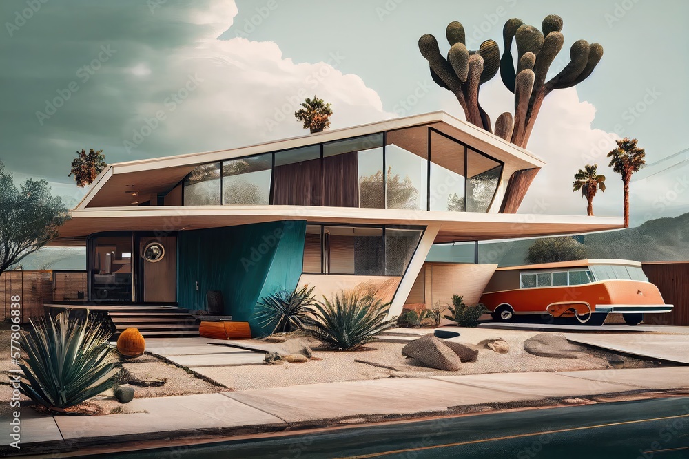 Iconic mid-century modern architecture, cozy and beautiful family house ...