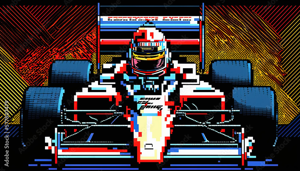 Formula 1 Cars, 8Bit, Generative AI, Illustration Stock Illustration ...