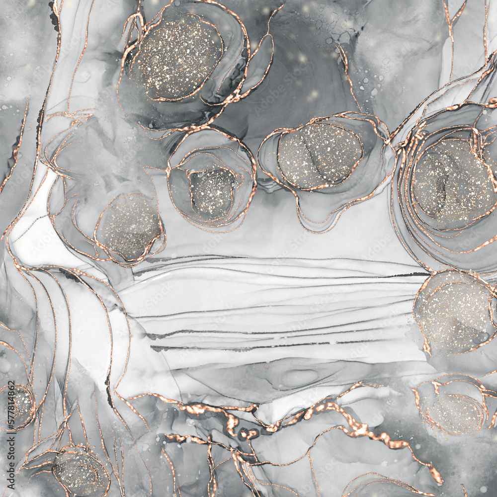 Alcohol ink colour translucent with Pink Gold glitter, Multicolour ...