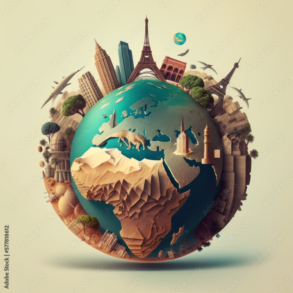 a little planet illustration of Earth surrounded by different known ...